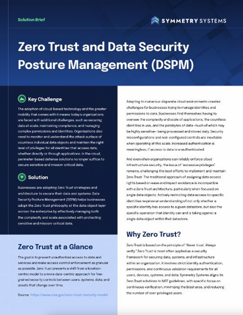 Zero Trust and Data Security Posture Management (DSPM) - Symmetry Systems