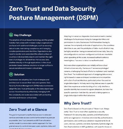 Zero Trust and Data Security Posture Management (DSPM) - Symmetry Systems
